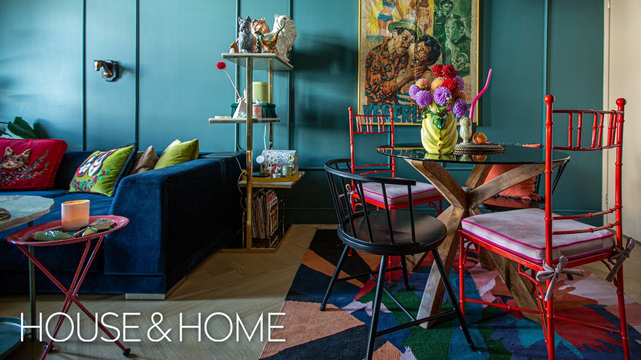 Quirky & Colourful Small Condo Loft Makeover - YouTube