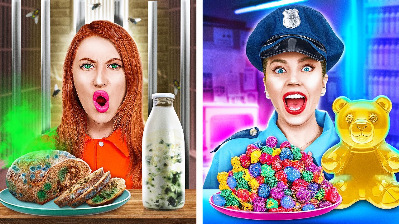 PRISONER VS COP COOKING CHALLENGE IN JAIL🍓Which One Will the Judge ...