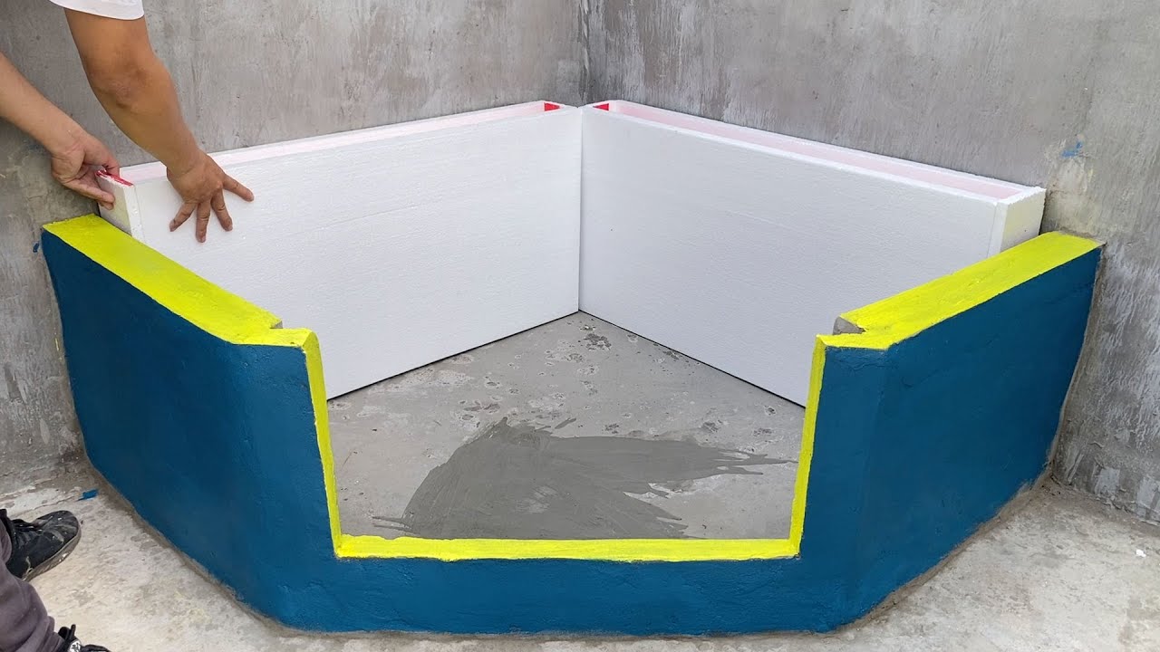 Ideas with cement - Build a beautiful outdoor fish tank - YouTube