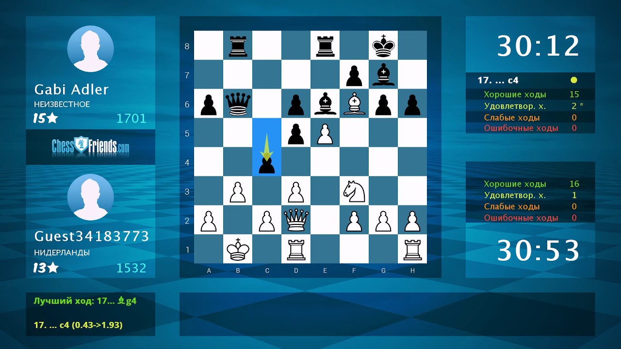 Chess Game Analysis: Guest34183773 - Gabi Adler : 1-0 (By ChessFriends.com) - YouTube