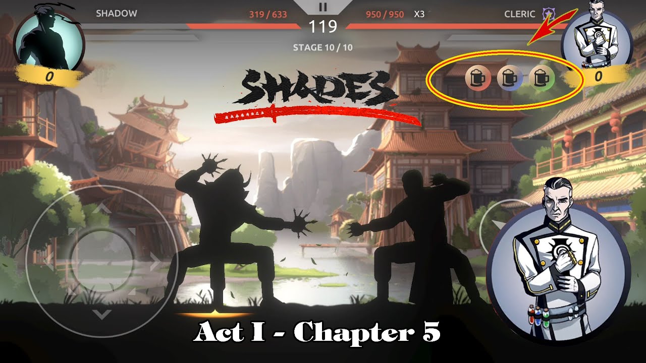Shadow Fight 5 Shades Act I Chapter 5 Shadow Vs Cleric 「iosandroid Gameplay」 Youtube