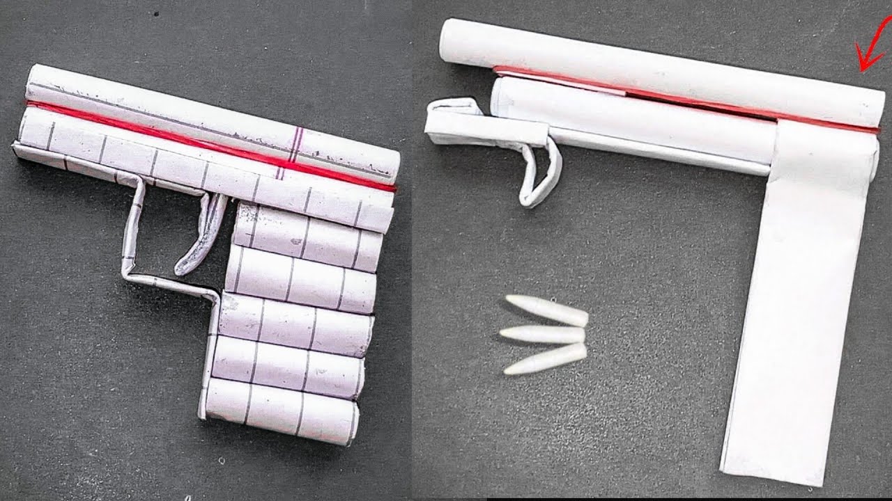 Top 2 amazing Paper Guns | How to make Paper Gun - YouTube