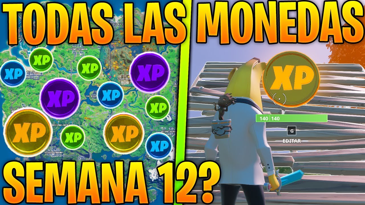 ¿HAY MONEDAS XP DE LA SEMANA 12 TEMPORADA 4 DE FORTNITE? - DÓNDE ESTÁN ...