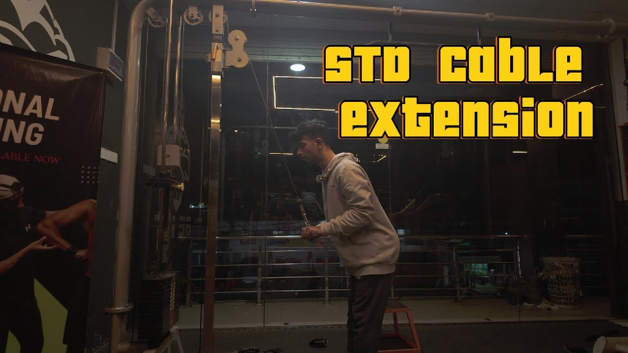 standing straight bar cable extension - YouTube