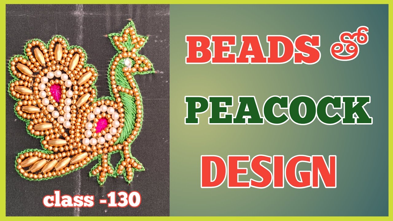 Peacock design// beautiful peacock design for beginners//Aari work ...