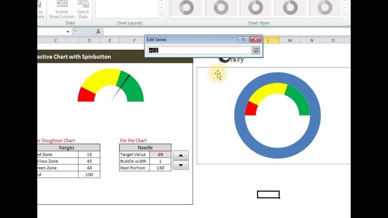 Excel Tutorials | Speedometer Chart with Spin Button - YouTube