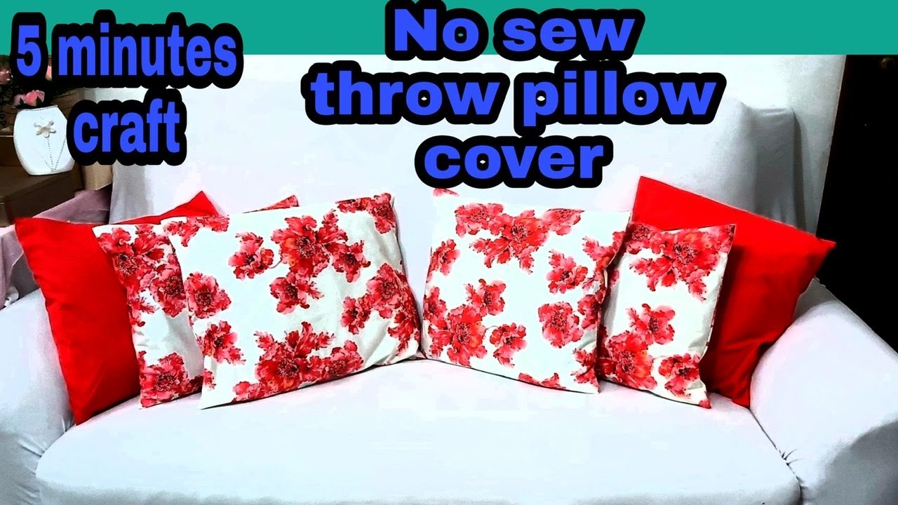No Sew Throw Pillow Cover Diy Throw Pillow Case Gigis Creation Youtube
