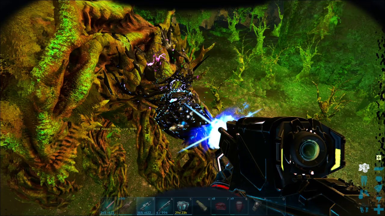 Ark : Forest Titan Solo Tame (Tek Gear + Tek Rifle & Shotgun) - YouTube