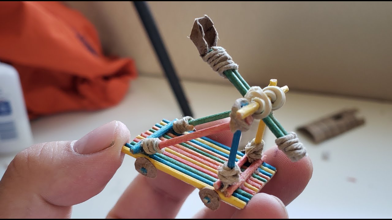 I Made A Miniature 2" Inch Catapult That Works! - YouTube
