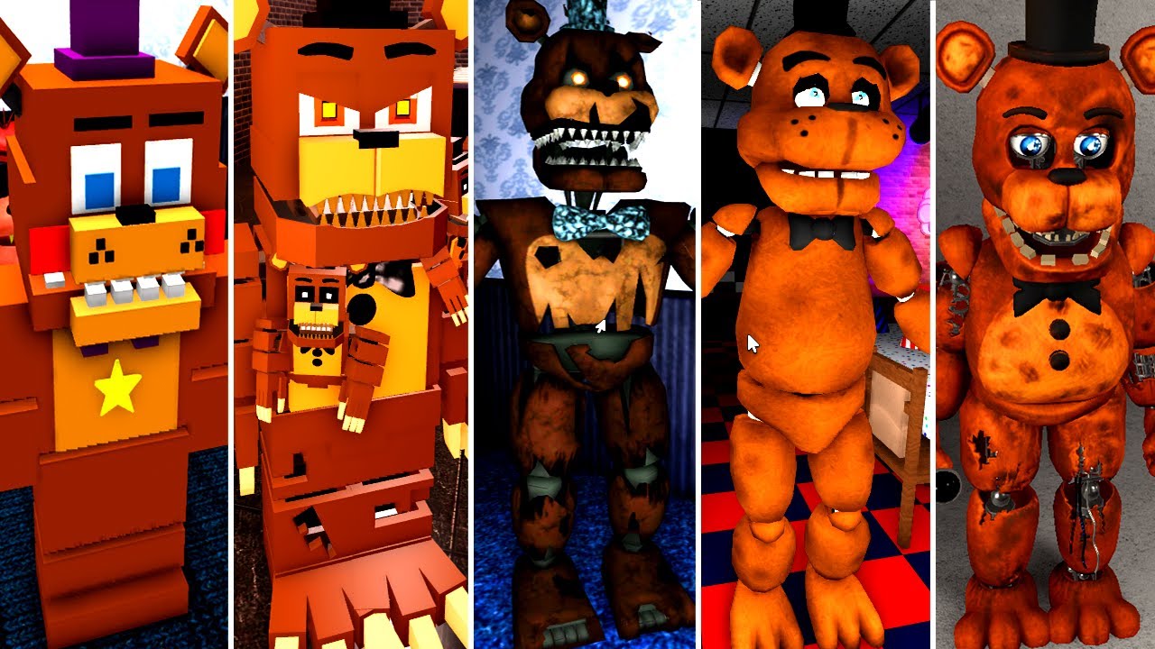 EVOLUÇÃO DO FREEDY FAZBEAR (FNAF)! Evolution of Freddy in FNAF (2008 ...