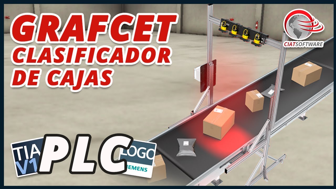 Lenguaje GRAFCET de un sistema CLASIFICADOR de cajas - YouTube
