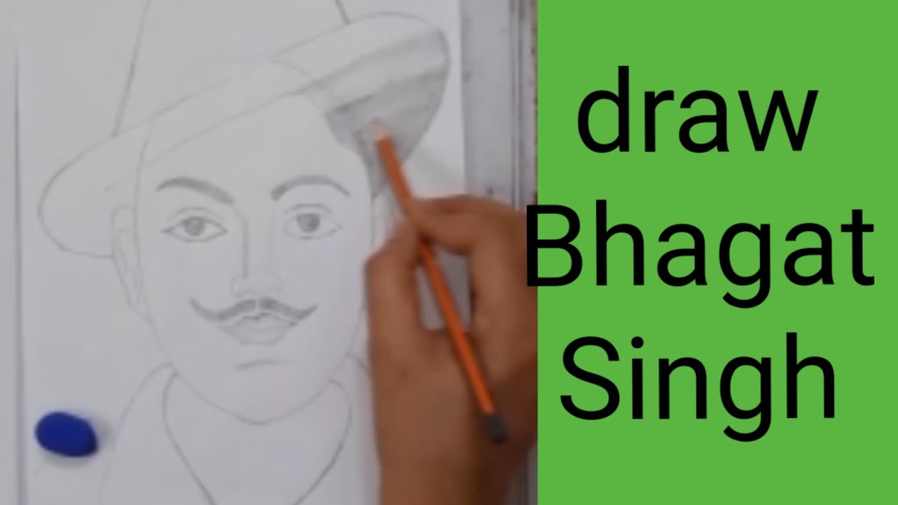 How to draw Bhagat Singh - YouTube