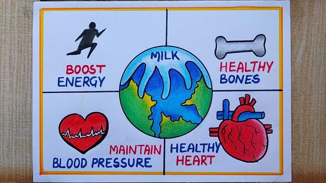 World Milk Day Poster Drawing easy,1st June | How to draw Milk Day ...