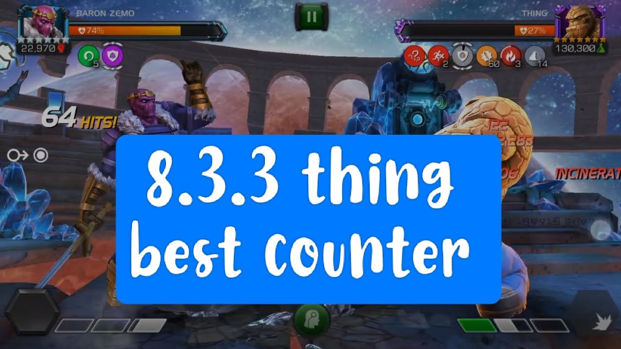 mcoc 8.3.4 thing boss best counter easy solo - YouTube