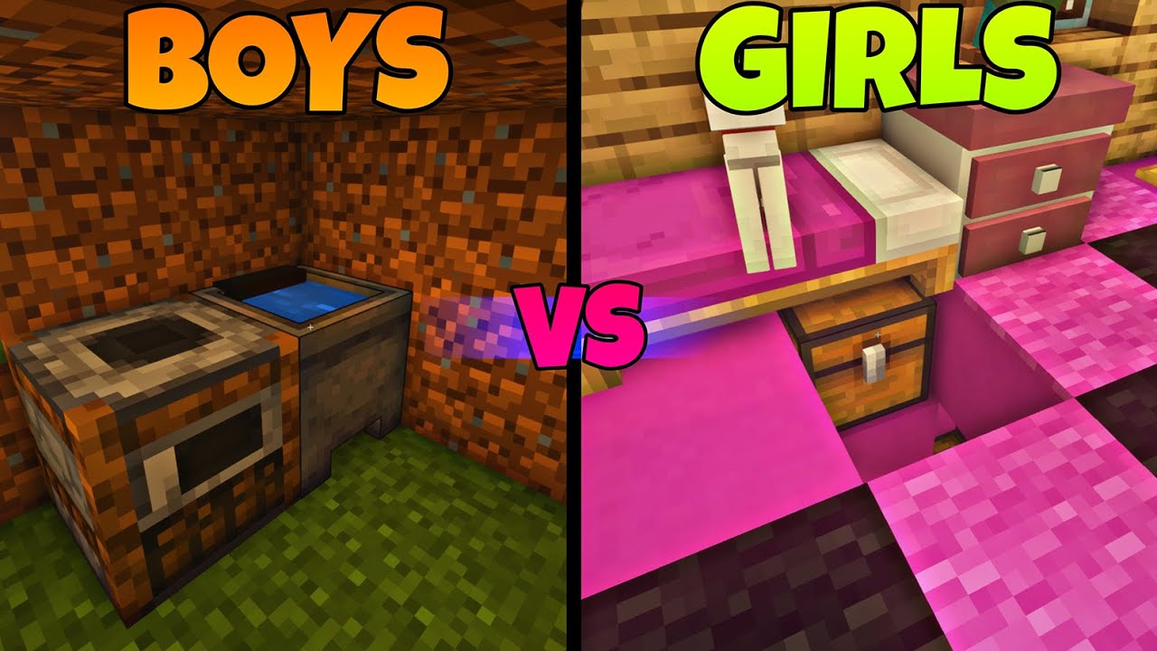 How Boys VS Girls Playing Minecraft | Girls VS Boys Minecraft - YouTube