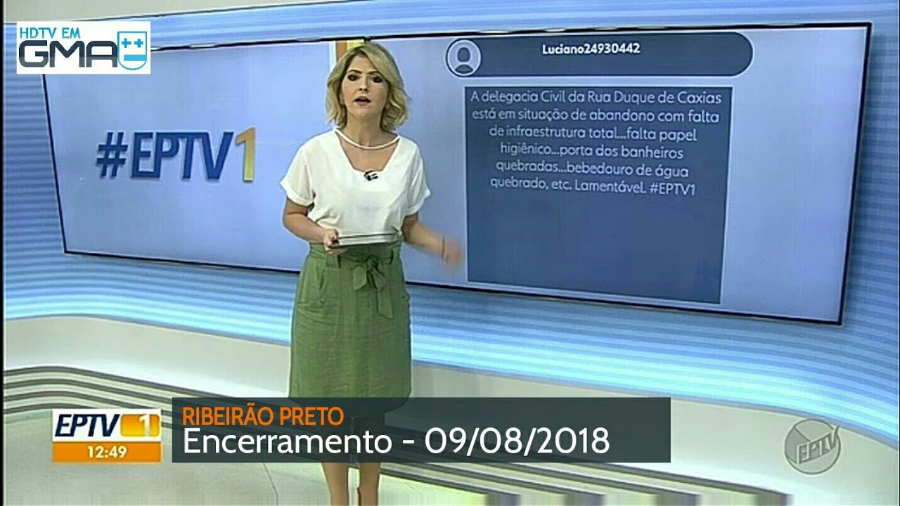 Encerramento do EPTV1 - Jornal da EPTV 1° Edição/EPTV Ribeirão Preto ...