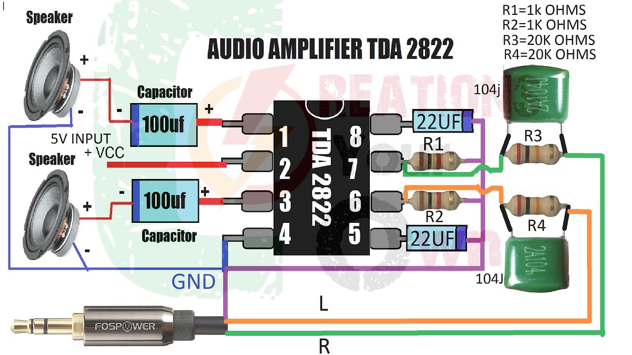 Stereo Powerful Audio Amplifier TDA2822 | Clear sound - YouTube