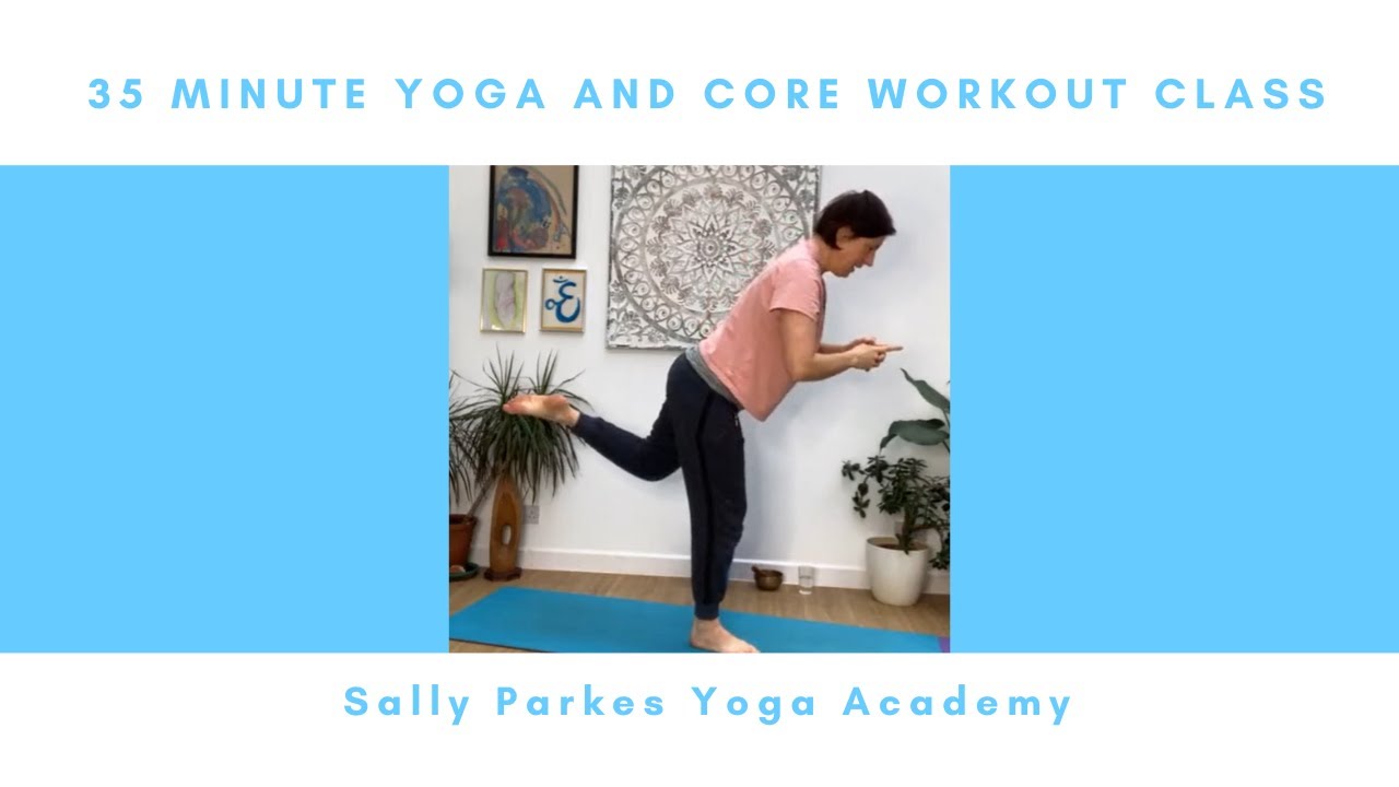 35 min Yoga Session with Core Workout - Sally Parkes Yoga - YouTube