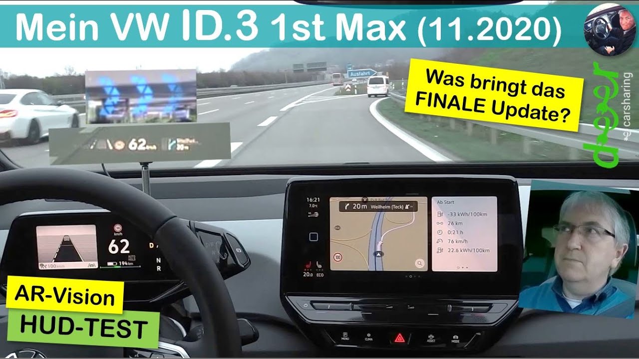 HUD-TESTFAHRT und Augmented Reality VISION des VW ID.3 | PRAXISTEST ...