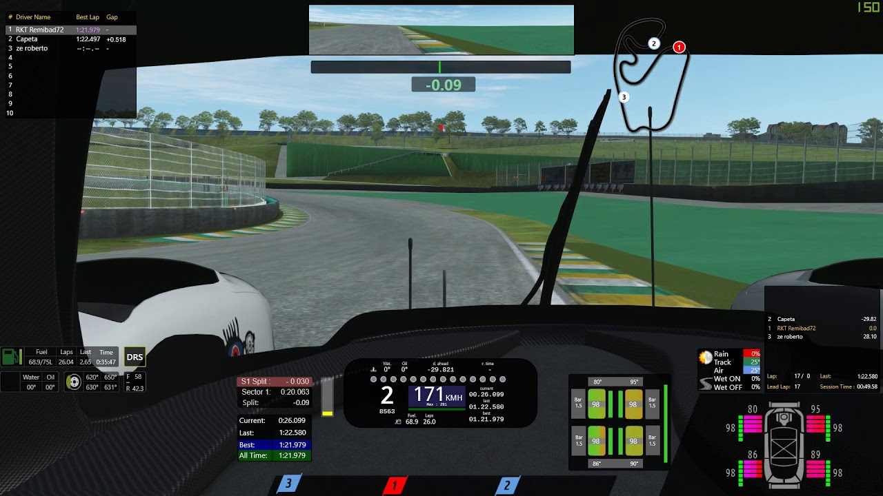 rF2 - Oreca 07 LMP2 - Interlagos - 1.21.927 - YouTube