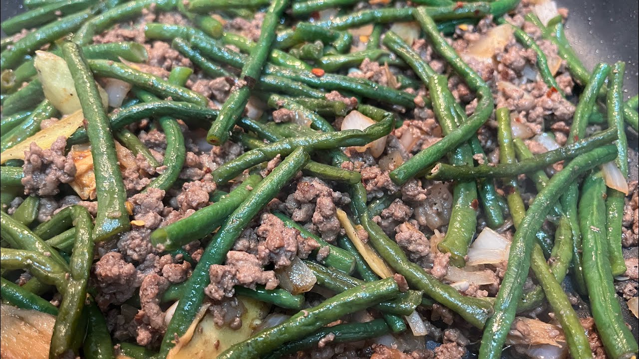 Adobong SITAW(String beans)with beef recipe - YouTube