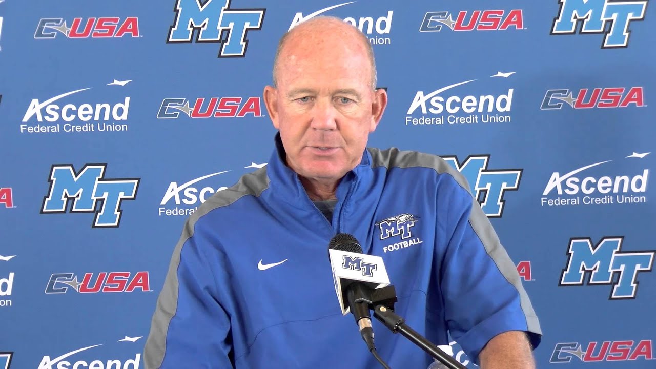 @MT_Football Week 05 Press Conference: Rick Stockstill - YouTube