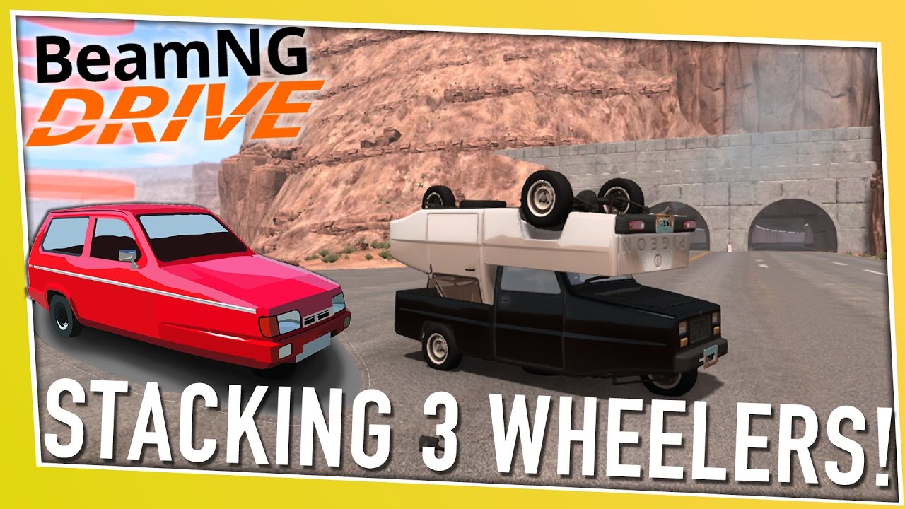 STACKING 3 WHEELERS... | BeamNG drive #14 - YouTube