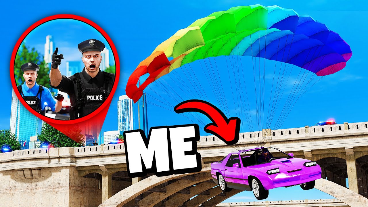 Flying Car To ESCAPE Cops In GTA 5 RP - YouTube