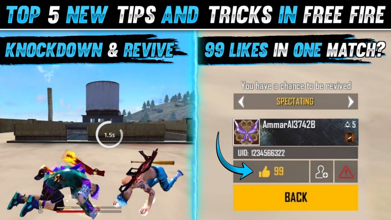 TOP 5 NEW TRICKS IN FREE FIRE - KNOCK AND REVIVE | FREE FIRE TIPS ...