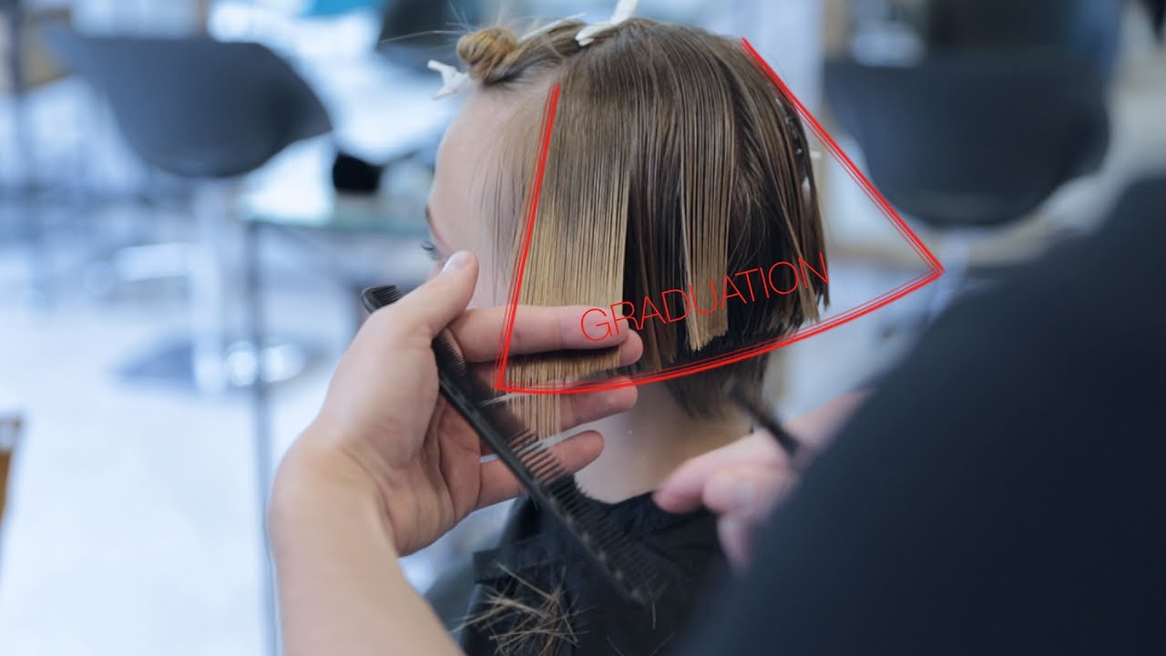 how to cut short women's haircut, graduation - YouTube