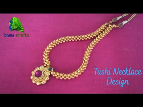Thushi Necklace making at home//Maharashtrian Thushi necklace - YouTube