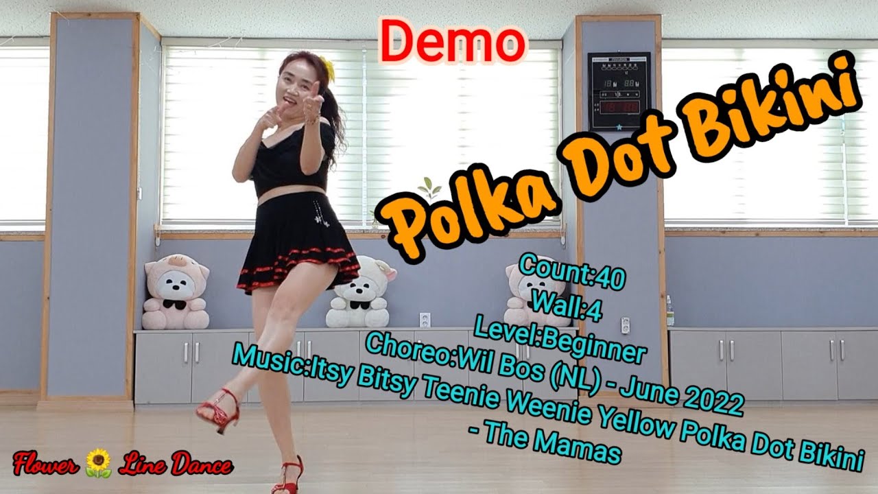 🌻Demo🌻 Polka Dot Bikini/Beginner 👠🌻💗발랄하고 귀여운 라인댄스 초급작품 - YouTube