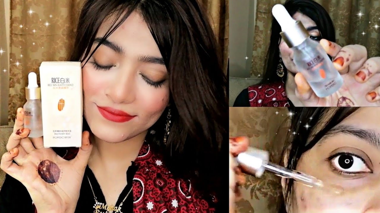 Rice beauty Whitening essence review and try test - YouTube
