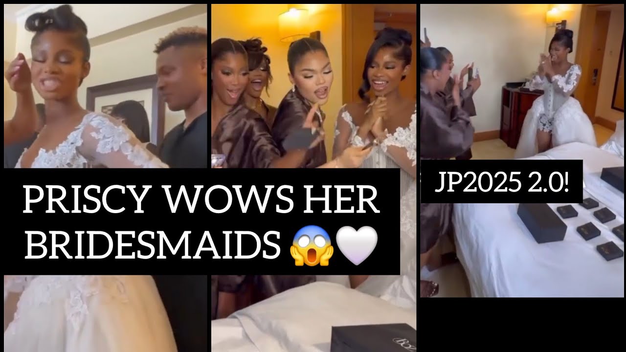 WOW! PRISCY'S WEDDING GOWN AS SHE GIFTS HER BRIDESMAIDS BOZ DIAMONDS ...
