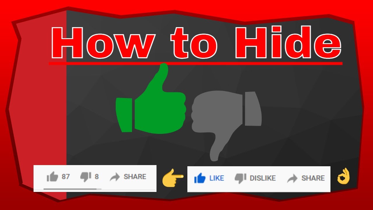 how to hide video or livestream ratings #like and #dislike - YouTube