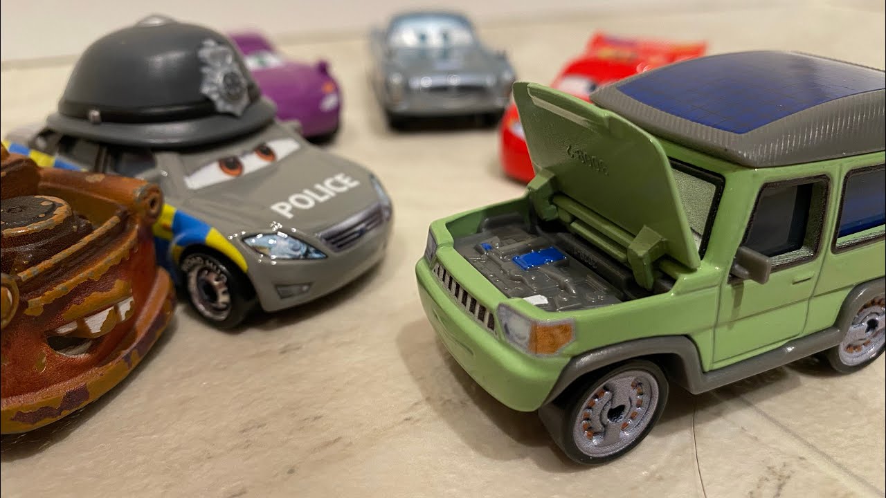 Disney Pixar Cars Miles Axelrod With Open Hood Review - YouTube