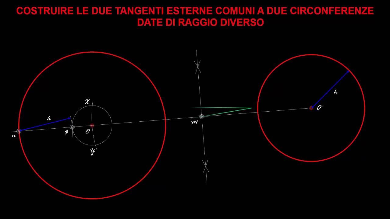 TANGENTI ESTERNE A DUE CIRCONFERENZE - YouTube