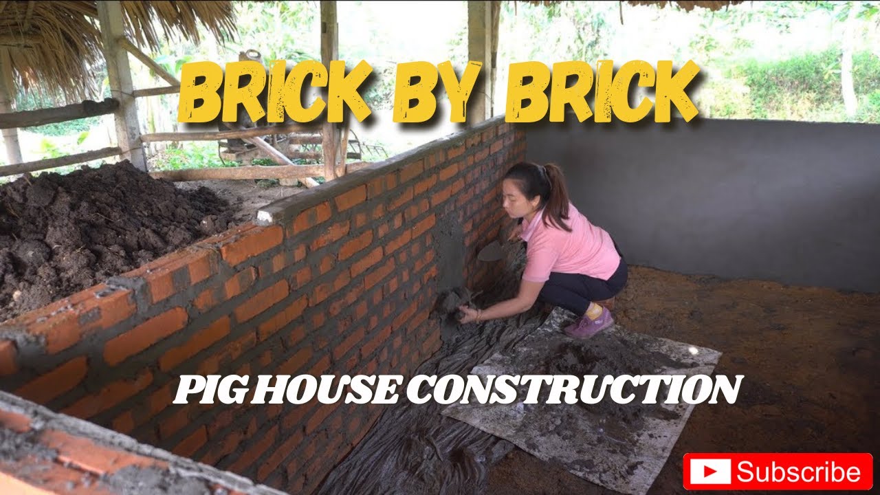 The process of building a pig barn from bricks and cement Build Cement ...