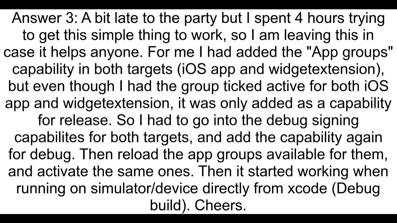 iOS 14 widget UserDefaults suiteName not working - YouTube