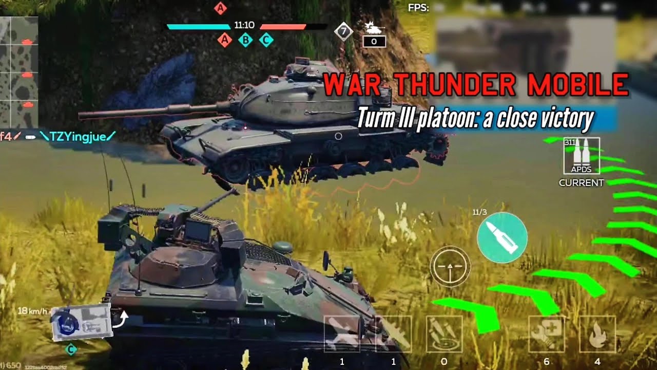 Turm III platoon: A close win - War Thunder mobile - YouTube