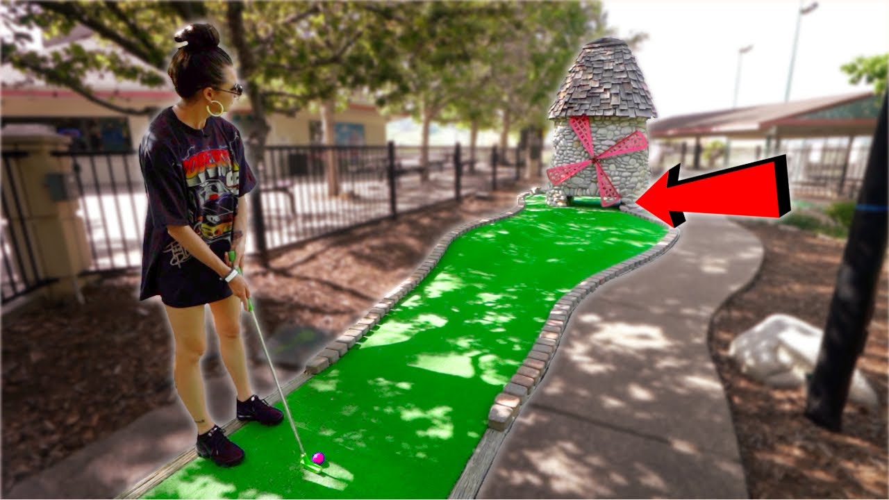 Insane Luck Mini Golf Hole In One! - YouTube