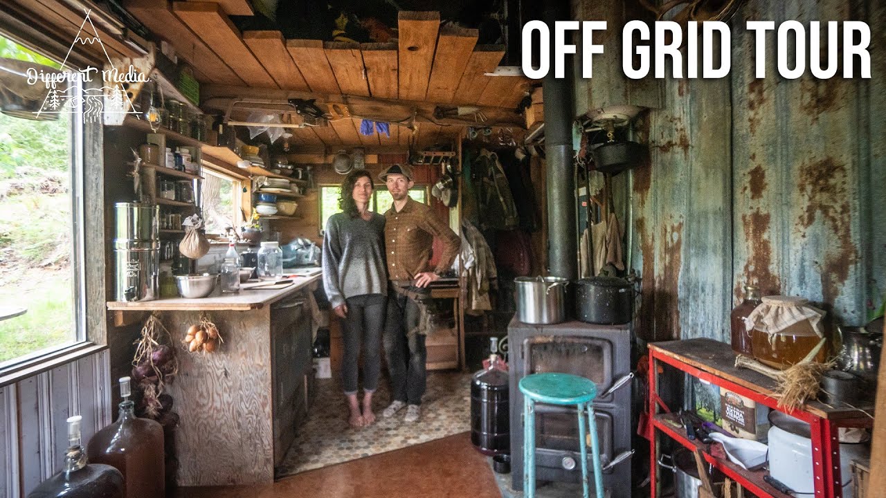 OFF GRID Homestead built completely from reclaimed material - YouTube