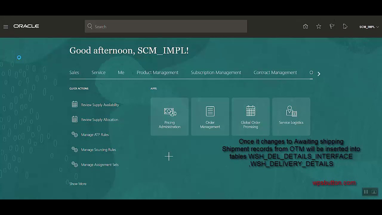 Oracle Order Management to GTM OTM and Shipping (WSH) Integration - YouTube