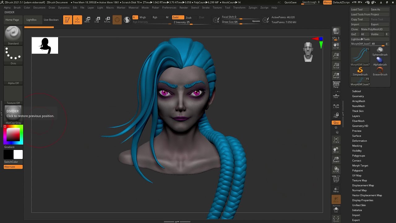 Jinx- League of Legends base body sculpt - Zbrush - YouTube