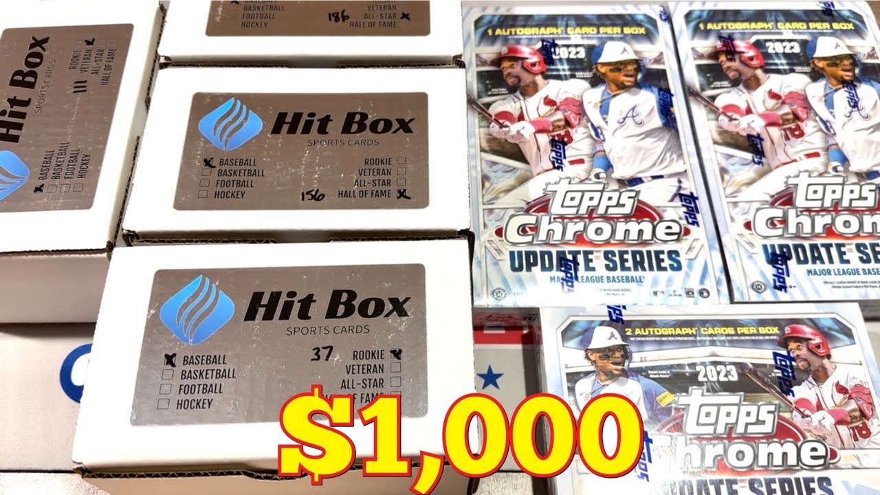 $1000 OF CARDS! $500 of HIT BOXES vs $500 TOPPS CHROME UPDATE! BIG AUTO ...