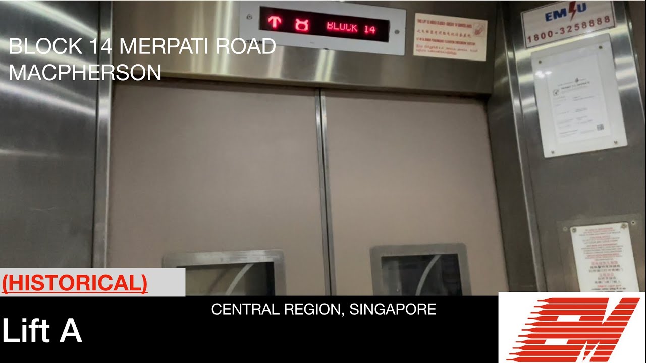 (HISTORICAL) HDB Block 14 Merpati (MacPherson) || EM Elevator (Lift A ...