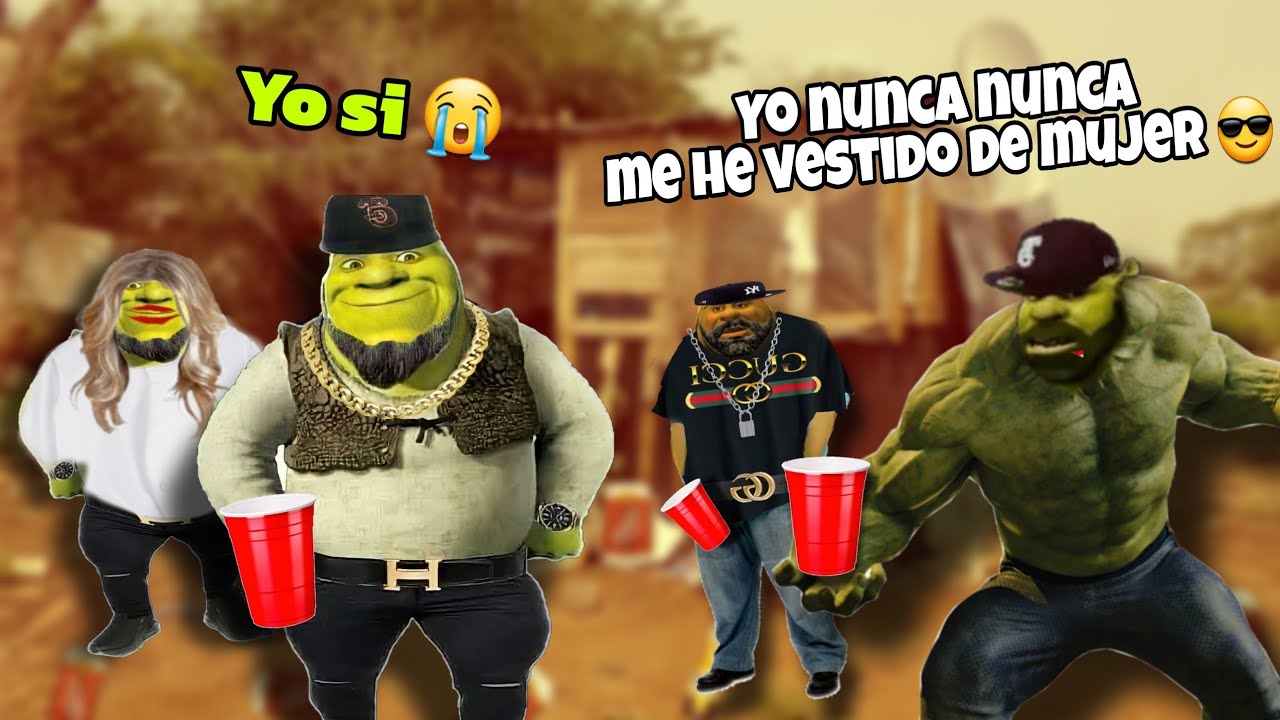 Shrek buchon juega YO NUNCA NUNCA con sus amigos - YouTube