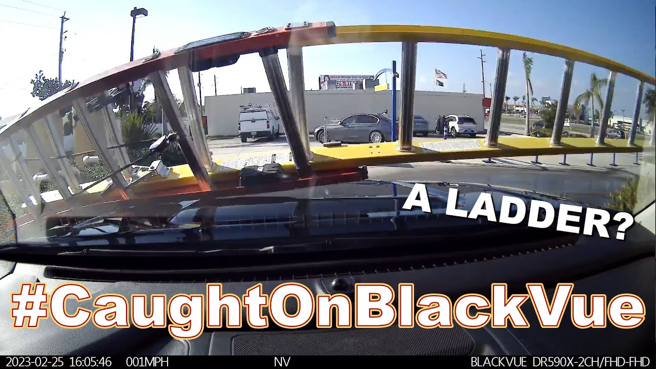 Falling Ladder Accident In A Car Wash #CaughtOnBlackVue - YouTube