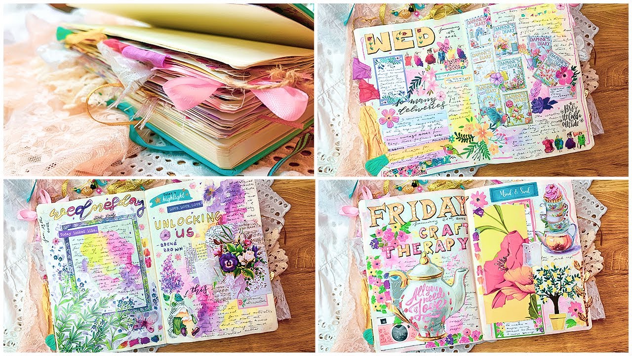 CREATIVE DAILY JOURNAL Flip Through! How I Journal, Collage and Use My ...