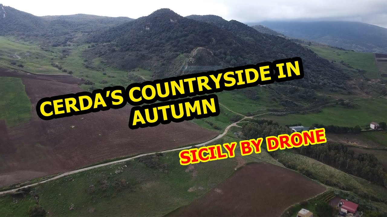 THE COUNTRYSIDE OF CERDA (PA), SICILY, ITALY, IN AUTUMN. Amazing drone ...